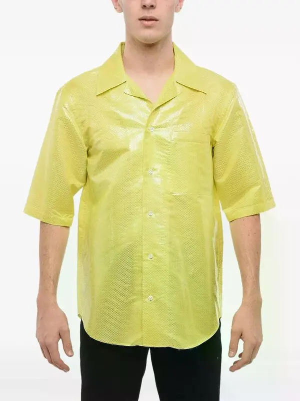 Alexander McQueen Textured-finish Short-sleeve Shirt - Yellow
