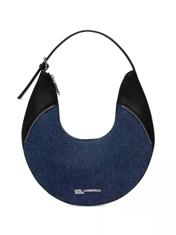 Karl Lagerfeld Denim-panelled Curved Tote Bag - Blue