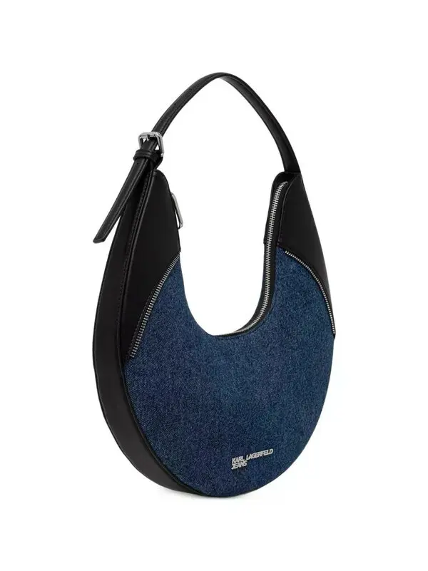 Karl Lagerfeld Denim Panelled Curved Tote Bag