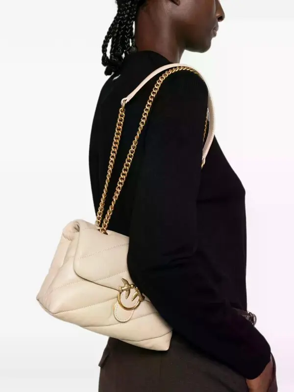 Pinko Love Puff Quilted Leather Tote Bag