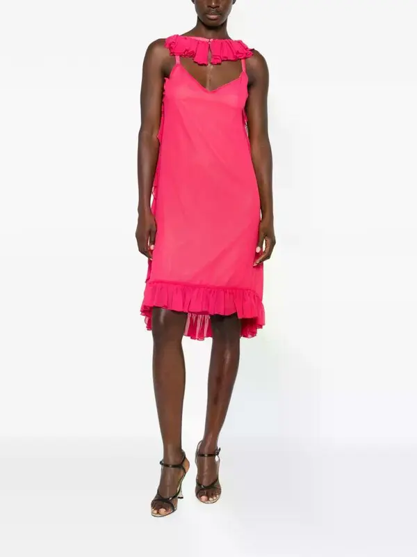 JIJIL Sleeveless Midi Dress With Ruffle Trim