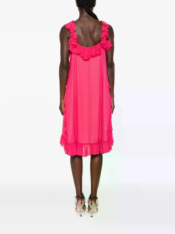 JIJIL Sleeveless Midi Dress With Ruffle Trim
