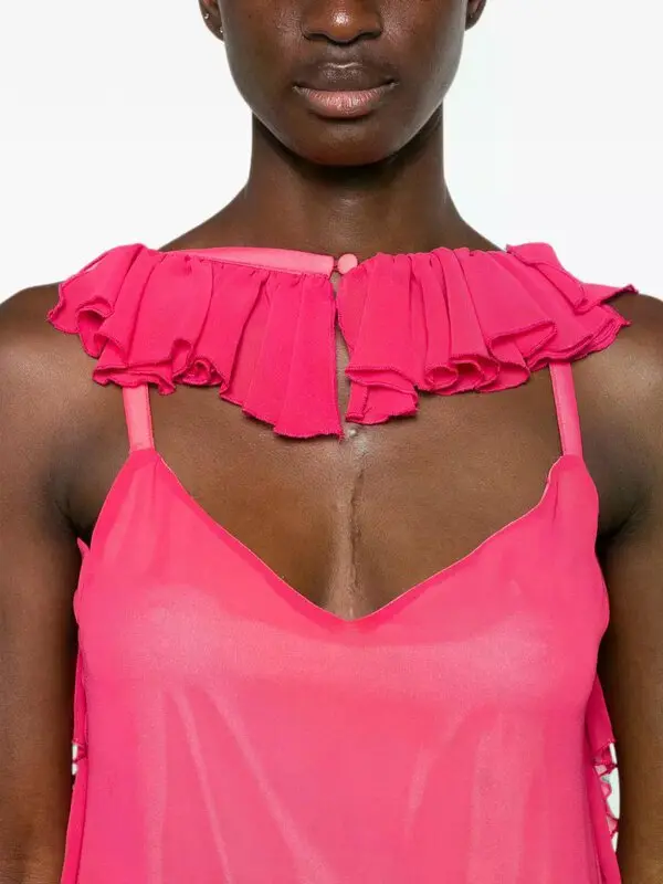 JIJIL Sleeveless Midi Dress With Ruffle Trim