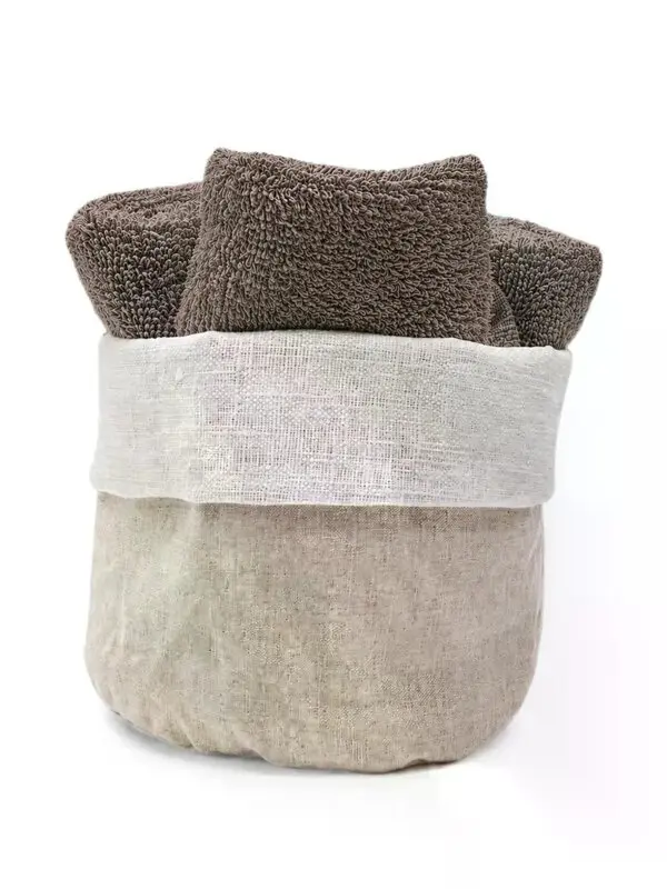 CU I SEEYOU Towels And Basket Set - Neutrals