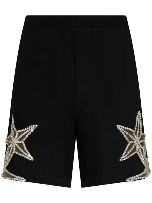 Dsquared2 Crystal-embellished Cotton Shorts - Black