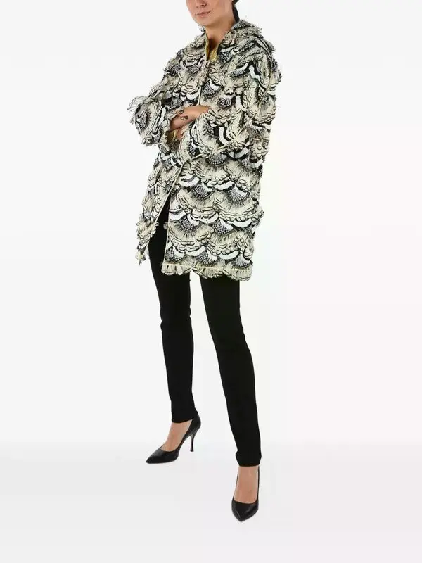 Dsquared2 Sequin-embellished Feather-trimmed Coat