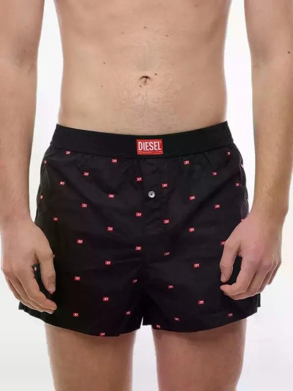 DIESEL® Monogram-embroidered Boxers - Black