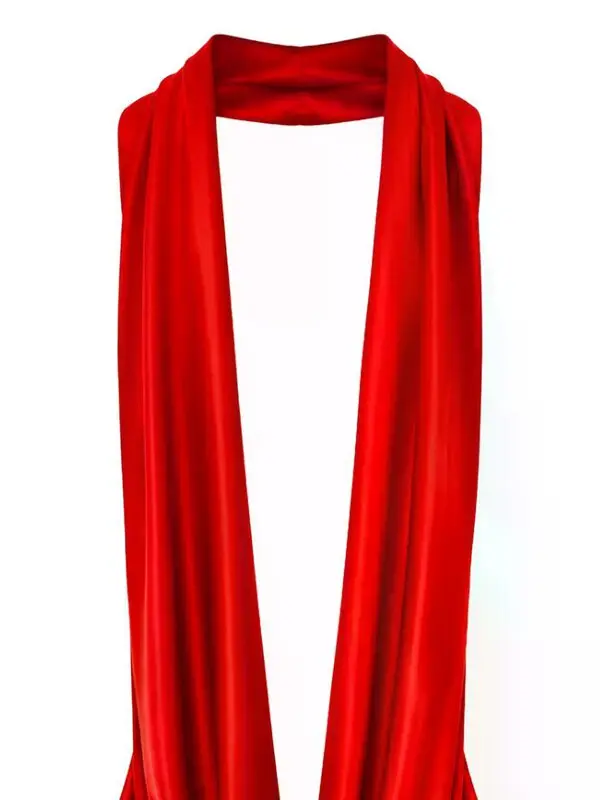 Elisabetta Franchi Draped Halterneck Bodysuit - Red