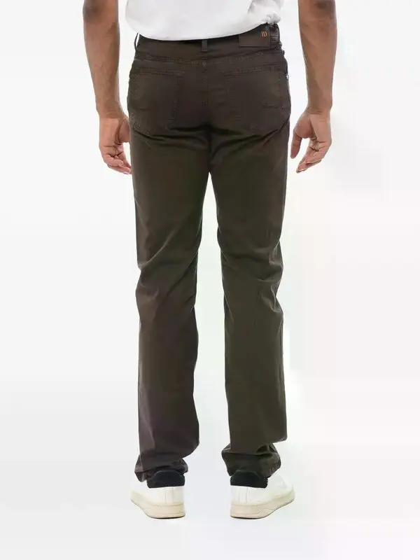 Corneliani Embroidered-logo Buttoned Trousers - Brown