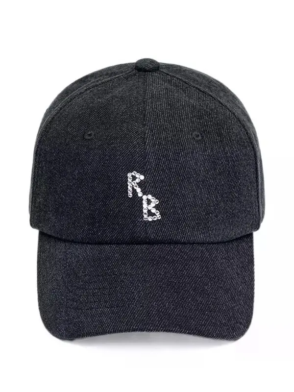Ruslan Baginskiy Crystal-embroidered Denim Baseball Cap - Black