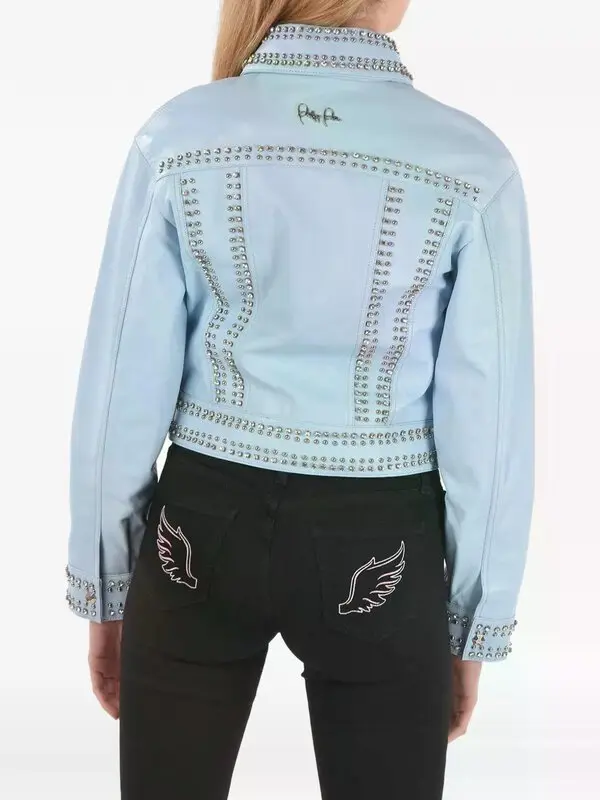 Philipp Plein Embellished Leather Jacket