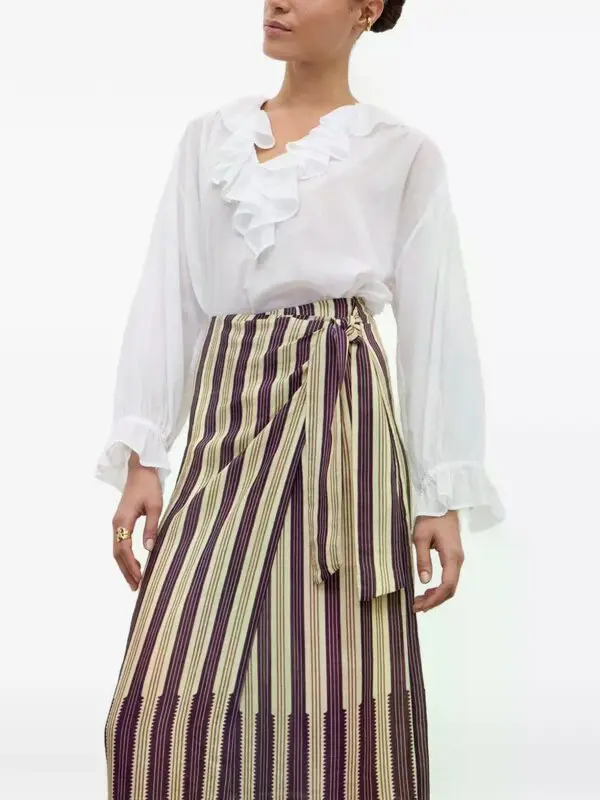 OTTOD'AME Striped Wrap Skirt