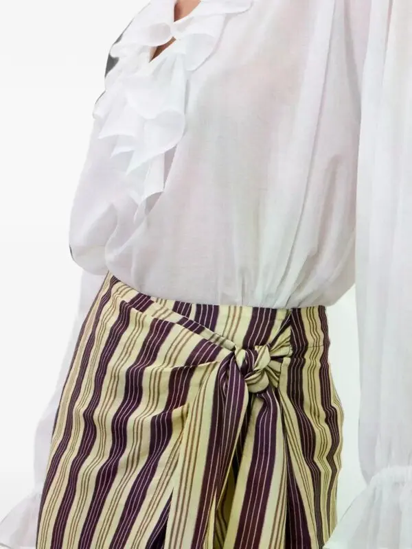OTTOD'AME Striped Wrap Skirt