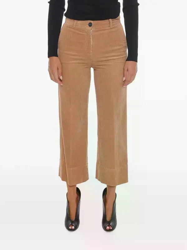 QL2 QUELLEDUE Corduroy-texture Cropped Trousers