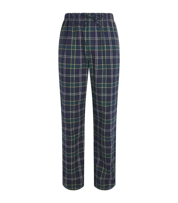 Harrods Cotton Tartan Pyjama Trousers - Navy