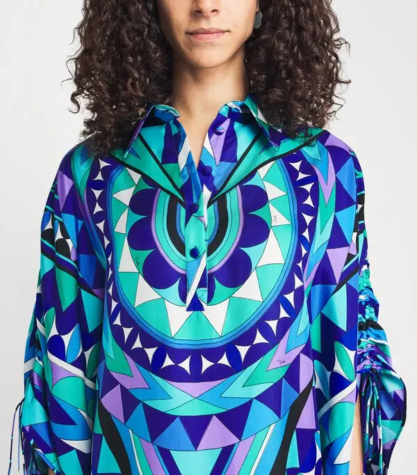 Emilio Pucci Silk Printed Kaftan Maxi Dress