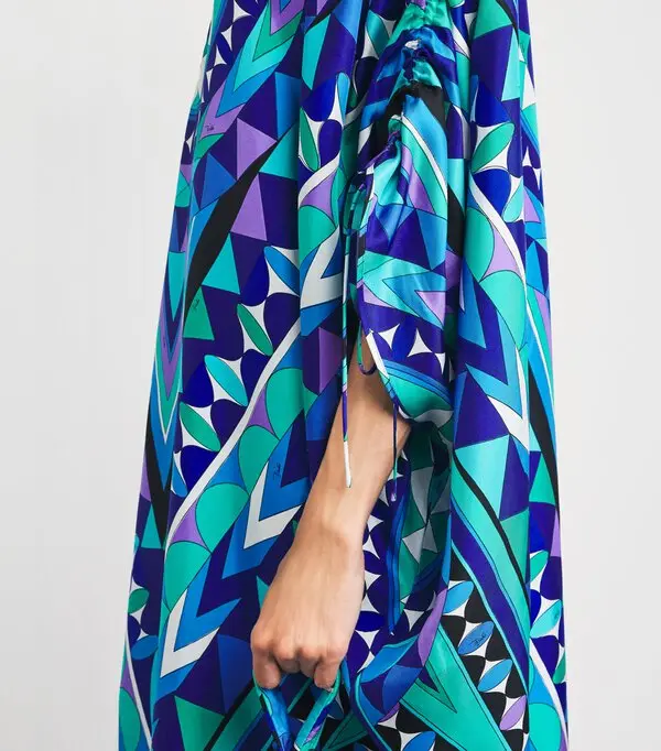 Emilio Pucci Silk Printed Kaftan Maxi Dress