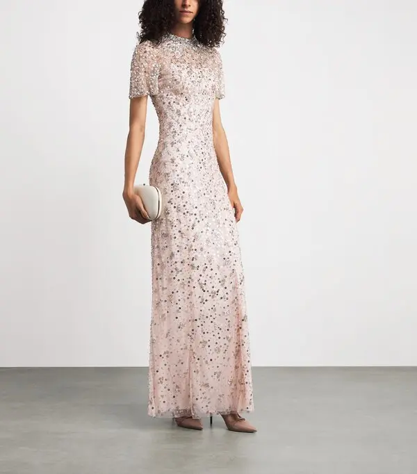 Jenny Packham Embellished Orchid Maxi Dress