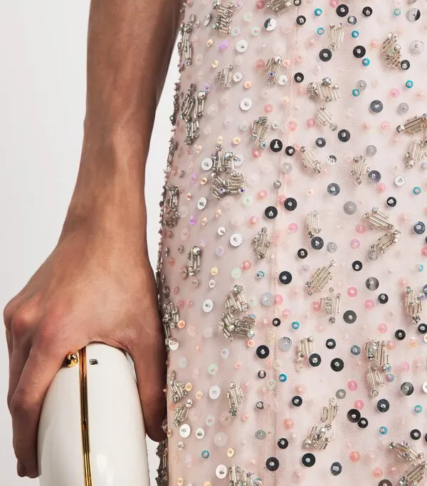 Jenny Packham Embellished Orchid Maxi Dress