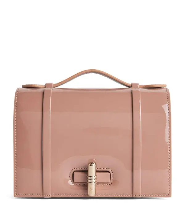 MALONE SOULIERS Small Patent Leather May Top-handle Bag - Nude
