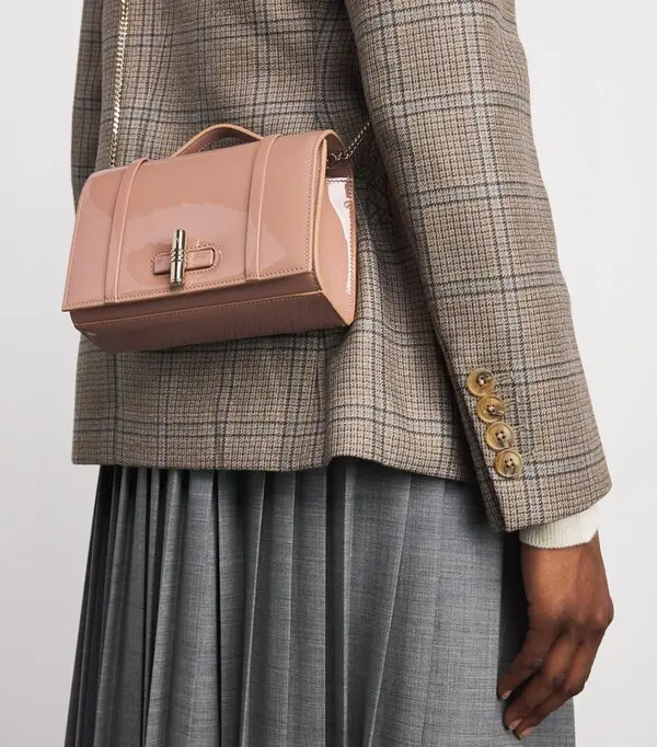 MALONE SOULIERS Patent Leather May Top-handle Bag