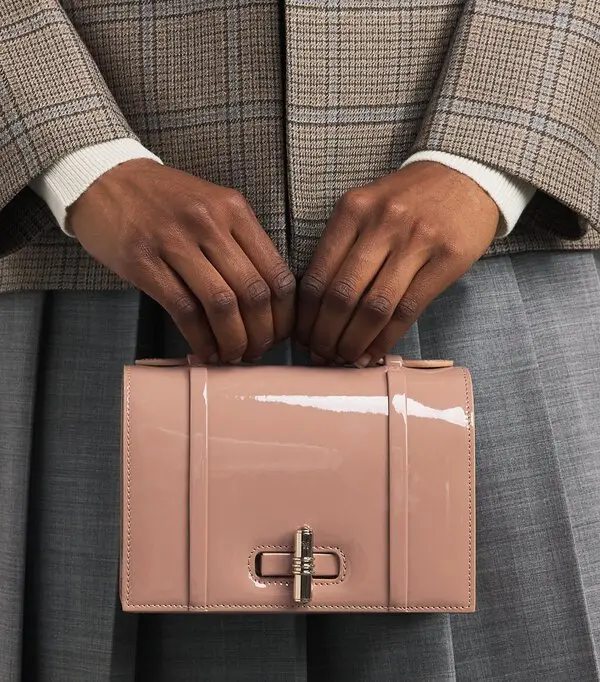 MALONE SOULIERS Patent Leather May Top-handle Bag