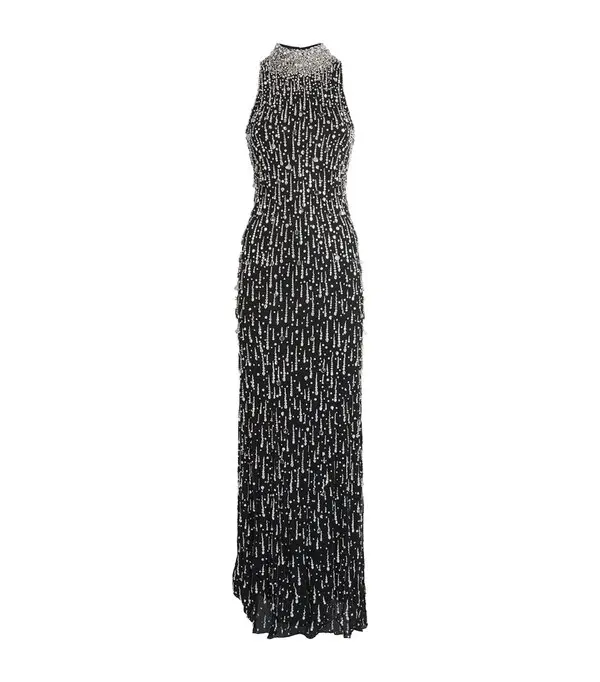 Jenny Packham Embellished Santa Fe Maxi Dress - Black