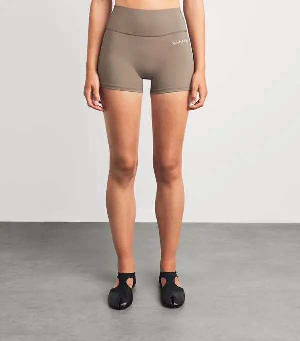 SPORTY & RICH Logo Serif Biker Shorts