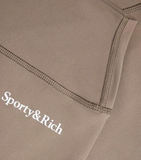 SPORTY & RICH Logo Serif Biker Shorts