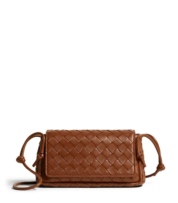Bottega Veneta Leather Notturno Cross-body Bag - Red