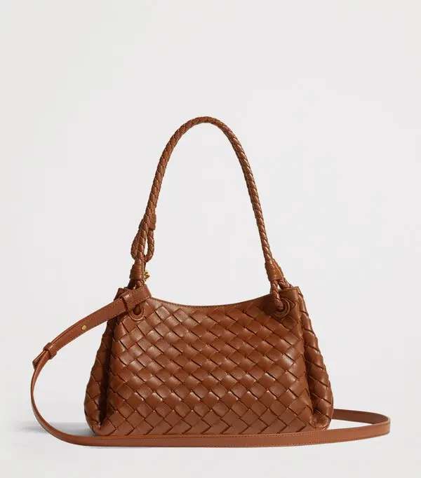 Bottega Veneta Leather Parachute Shoulder Bag - Red