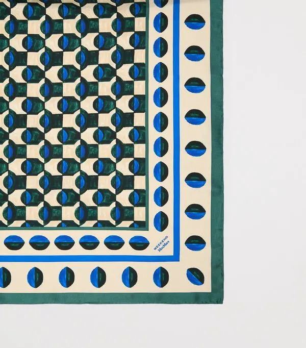 Max Mara Silk Geometric Print Scarf