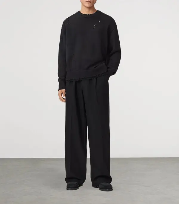 ALLSAINTS Cotton Distressed Wolf Sweater