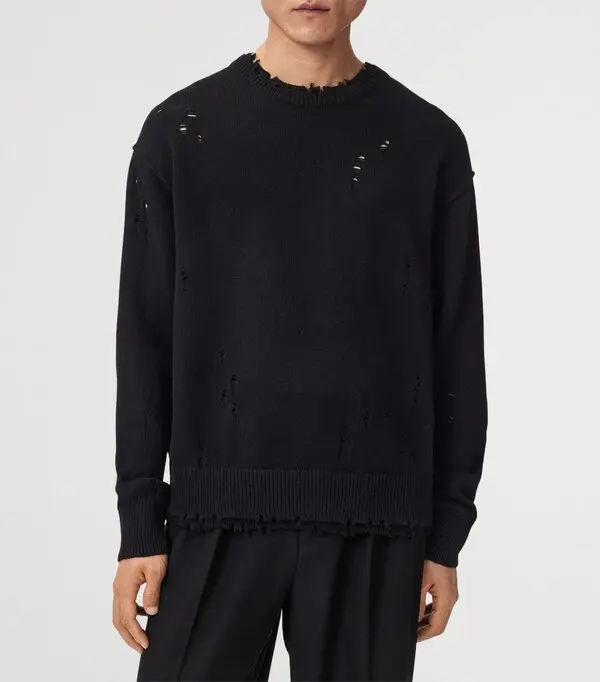 ALLSAINTS Cotton Distressed Wolf Sweater