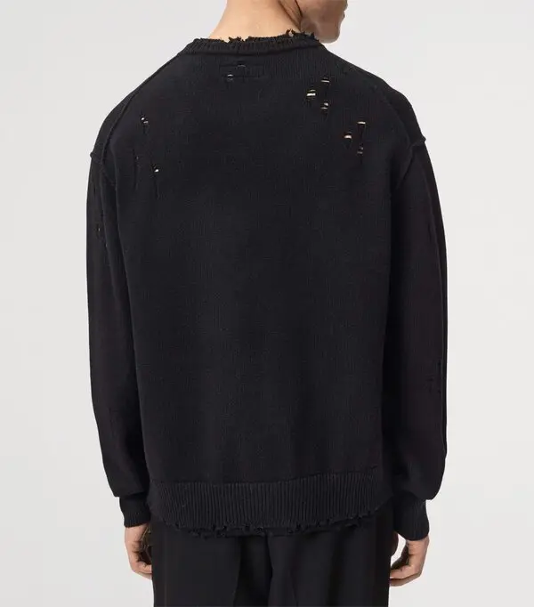 ALLSAINTS Cotton Distressed Wolf Sweater