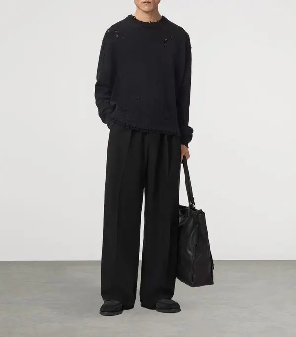ALLSAINTS Cotton Distressed Wolf Sweater