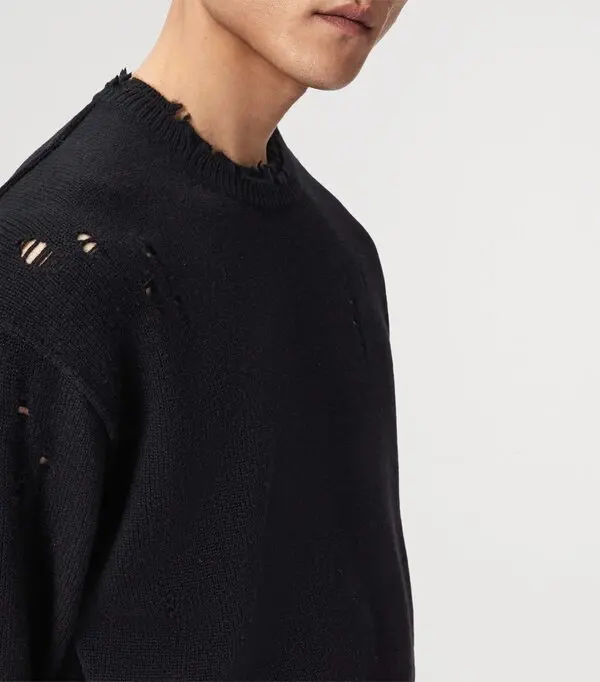 ALLSAINTS Cotton Distressed Wolf Sweater