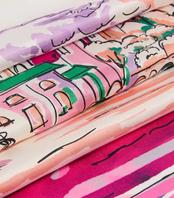 Max Mara Silk Lake Print Scarf