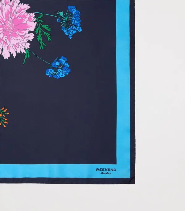 Max Mara Silk Floral Print Scarf