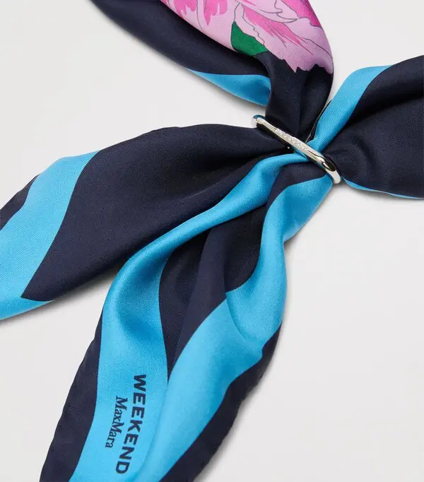 Max Mara Silk Floral Print Scarf
