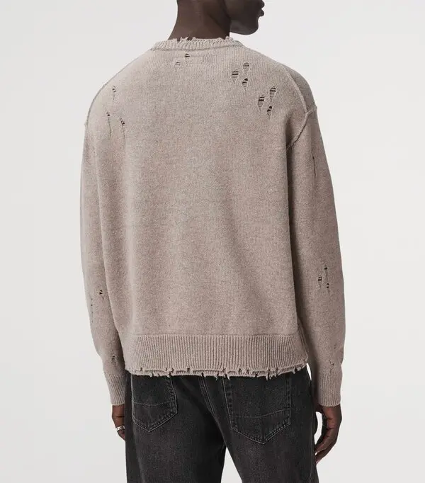 ALLSAINTS Cotton Distressed Wolf Sweater