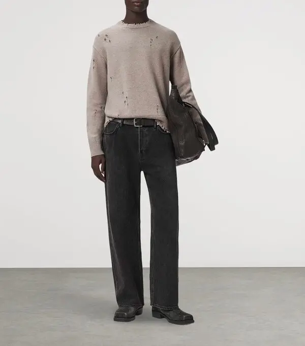 ALLSAINTS Cotton Distressed Wolf Sweater