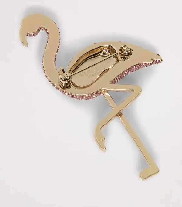Max Mara Embellished Flamingo Brooch