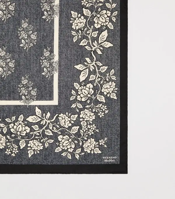 Max Mara Silk Floral Print Scarf