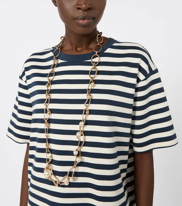 Max Mara Faux Pearl Chain Necklace