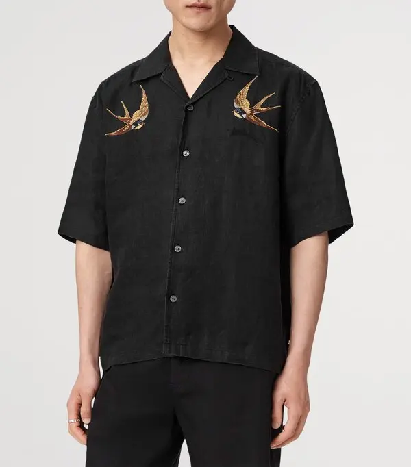 ALLSAINTS Linen Embroidered Avia Shirt