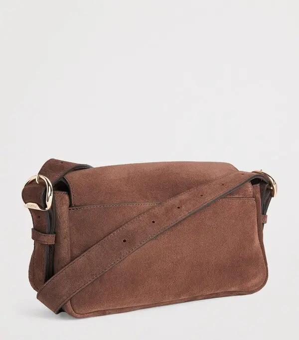 Sandro Suede Le Mambo Shoulder Bag