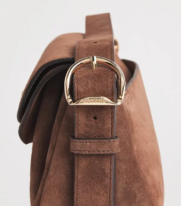 Sandro Suede Le Mambo Shoulder Bag