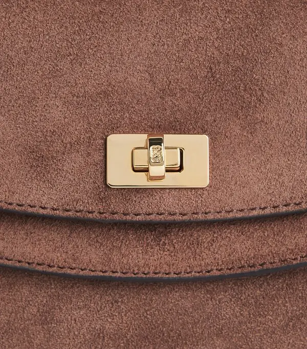 Sandro Suede Le Mambo Shoulder Bag