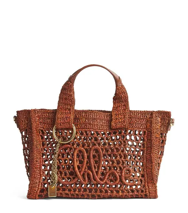 Chloé Small Raffia Summer Banana East-west Tote Bag - Brown